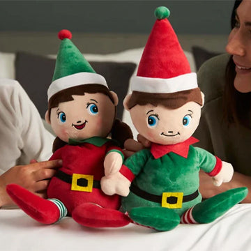 Warmies® Microwavable Large 13" Elf Plush Toy Green and Red Cuddly Elf ...